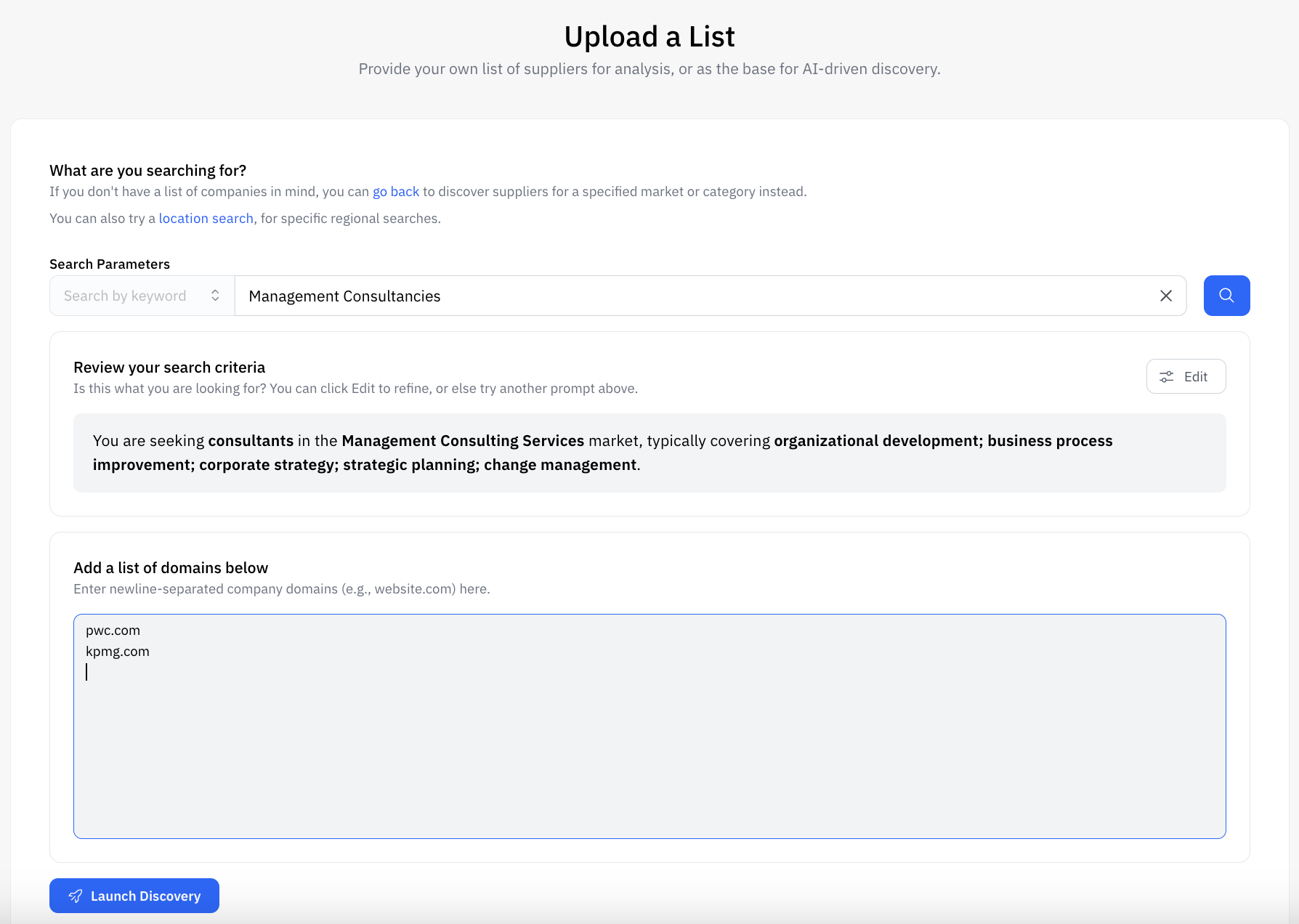 Upload List - Forestreet