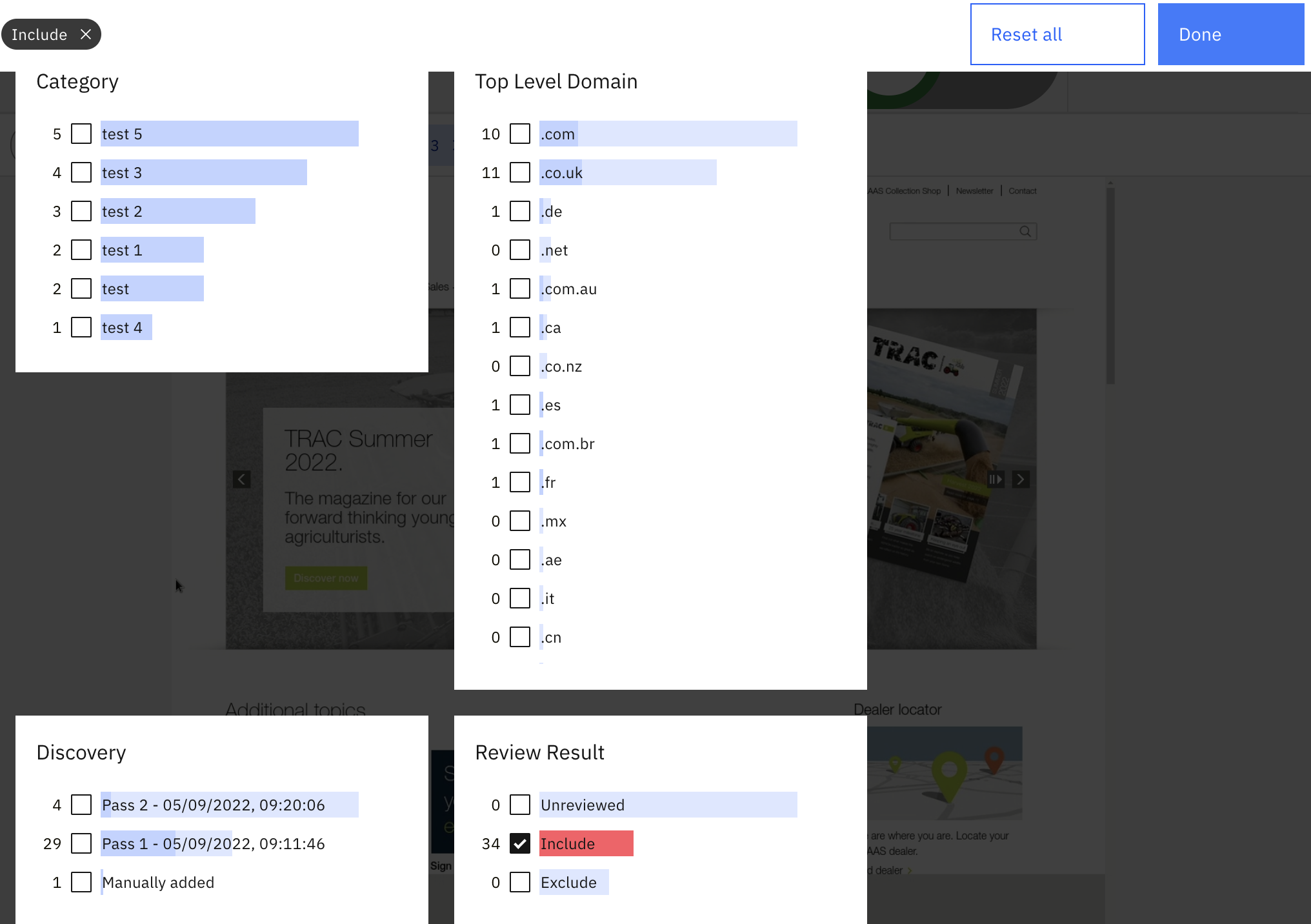 Filtering - Forestreet